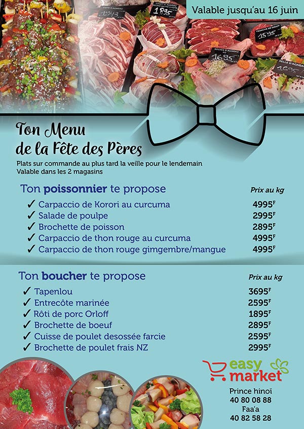 Ton Menu De La Fête Des Pères Easy Market